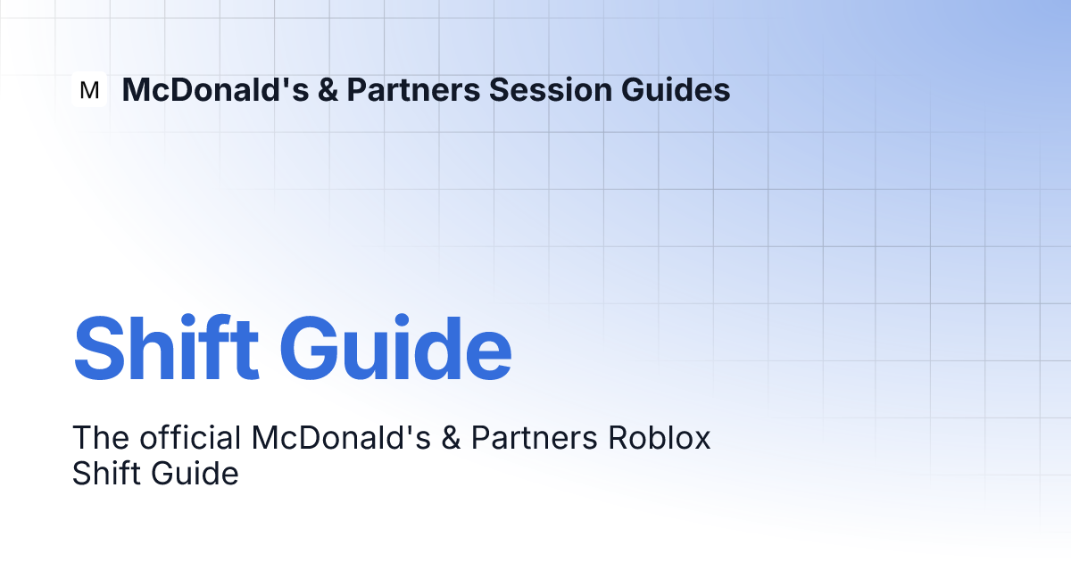Shift Guide Mcdonalds And Partners Session Guides